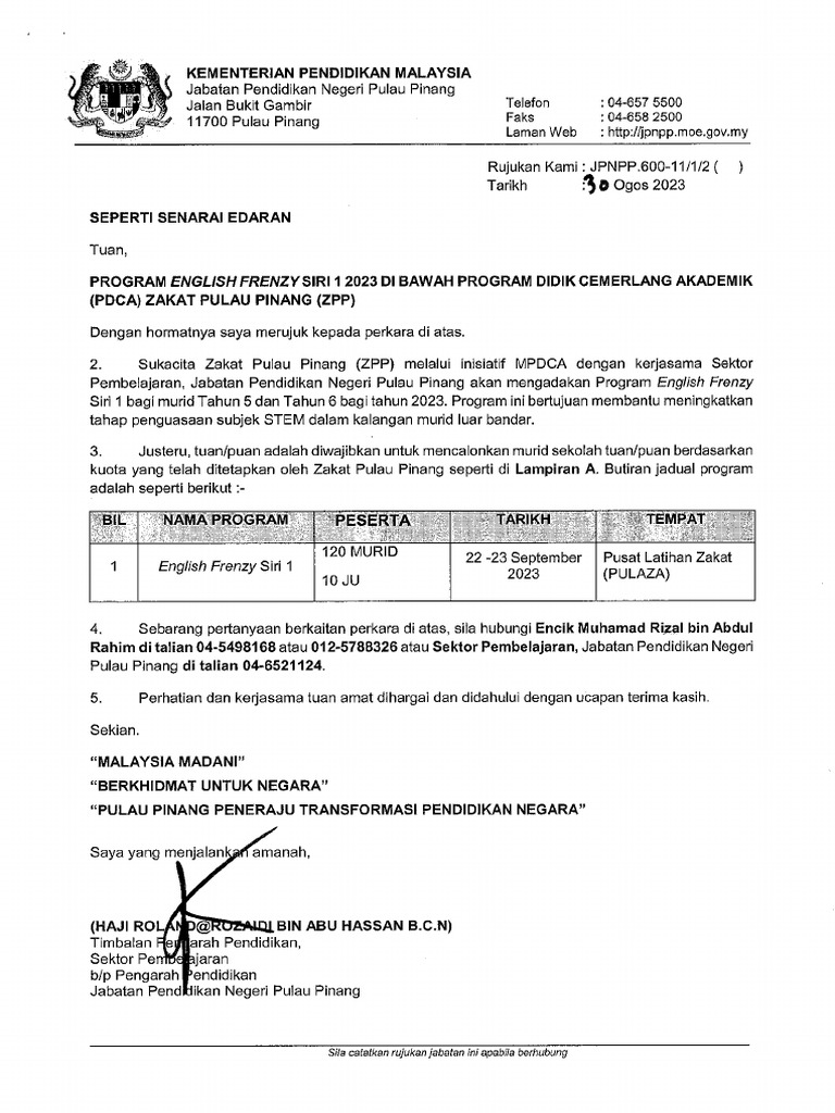 JPNPP - Program English Frenzy | PDF