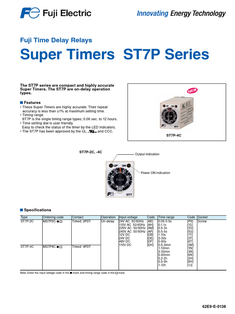 Fuji Electric Timer STP7 Series | PDF | Alternating Current ...