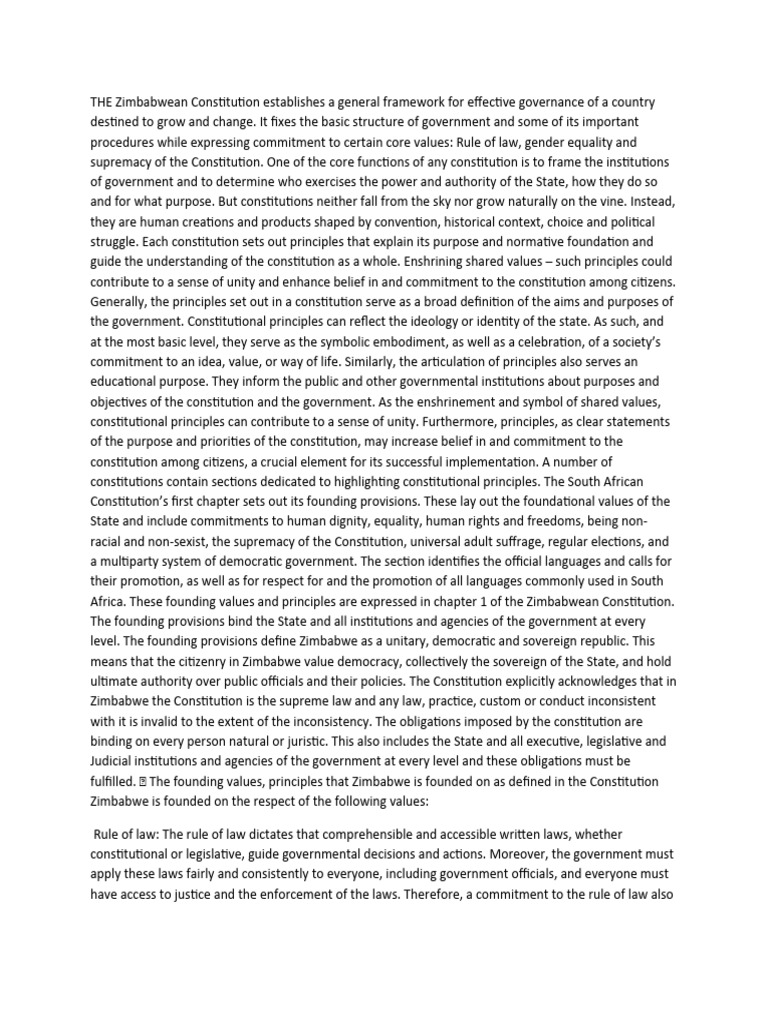 THE Zimbabwean | Download Free PDF | Constitution | Rule Of Law