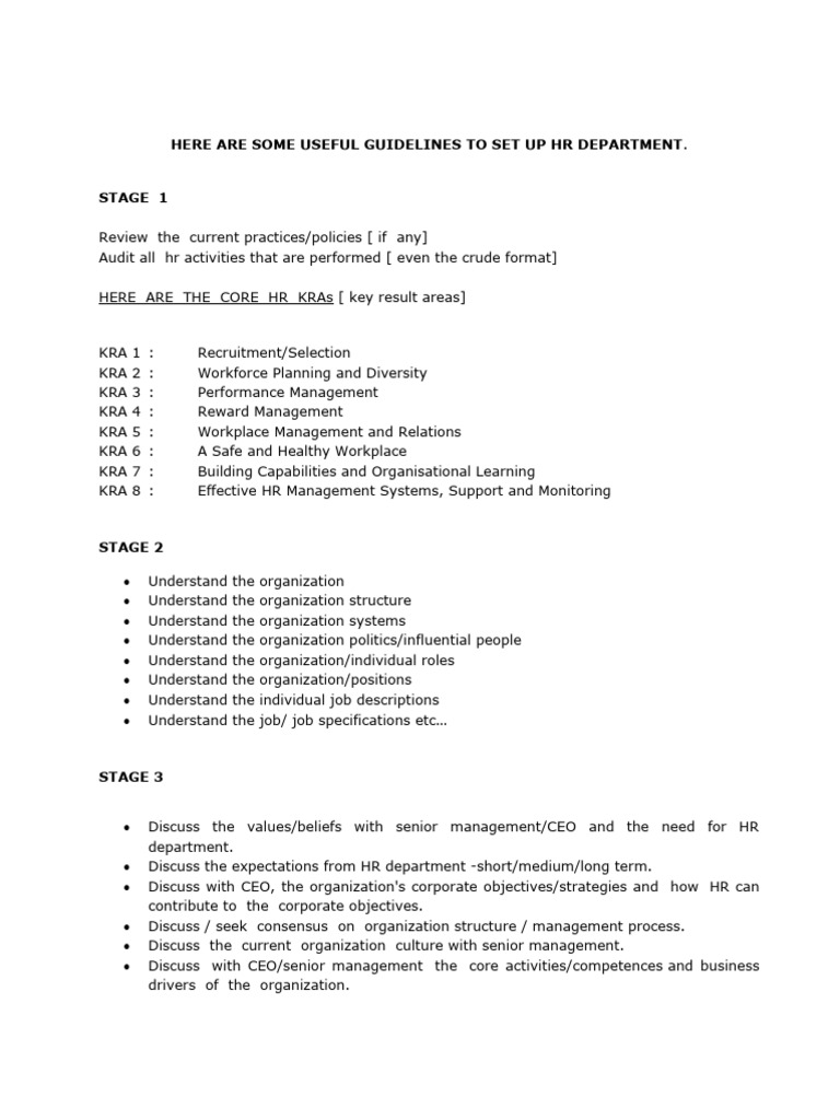 Setup HR Department | PDF | Human Resource Management | Payroll Tax