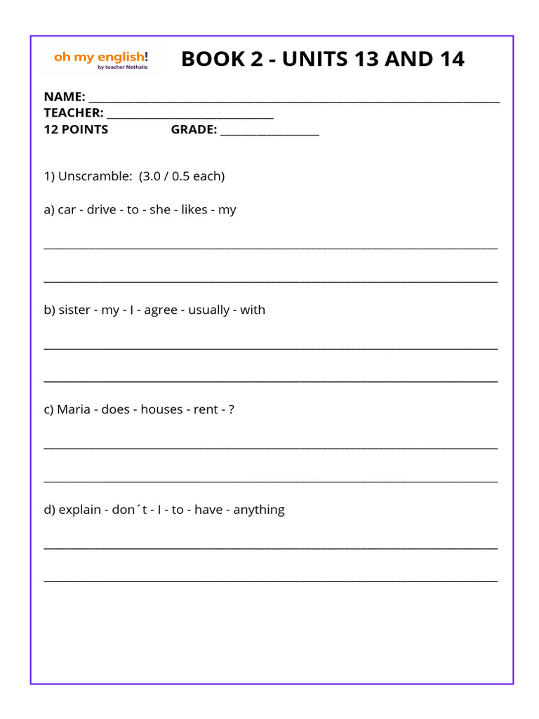 Book 2 - Units 13 and 14 | PDF