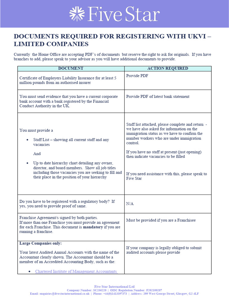 UKVI Registration Requirements for Companies | PDF | Franchising ...