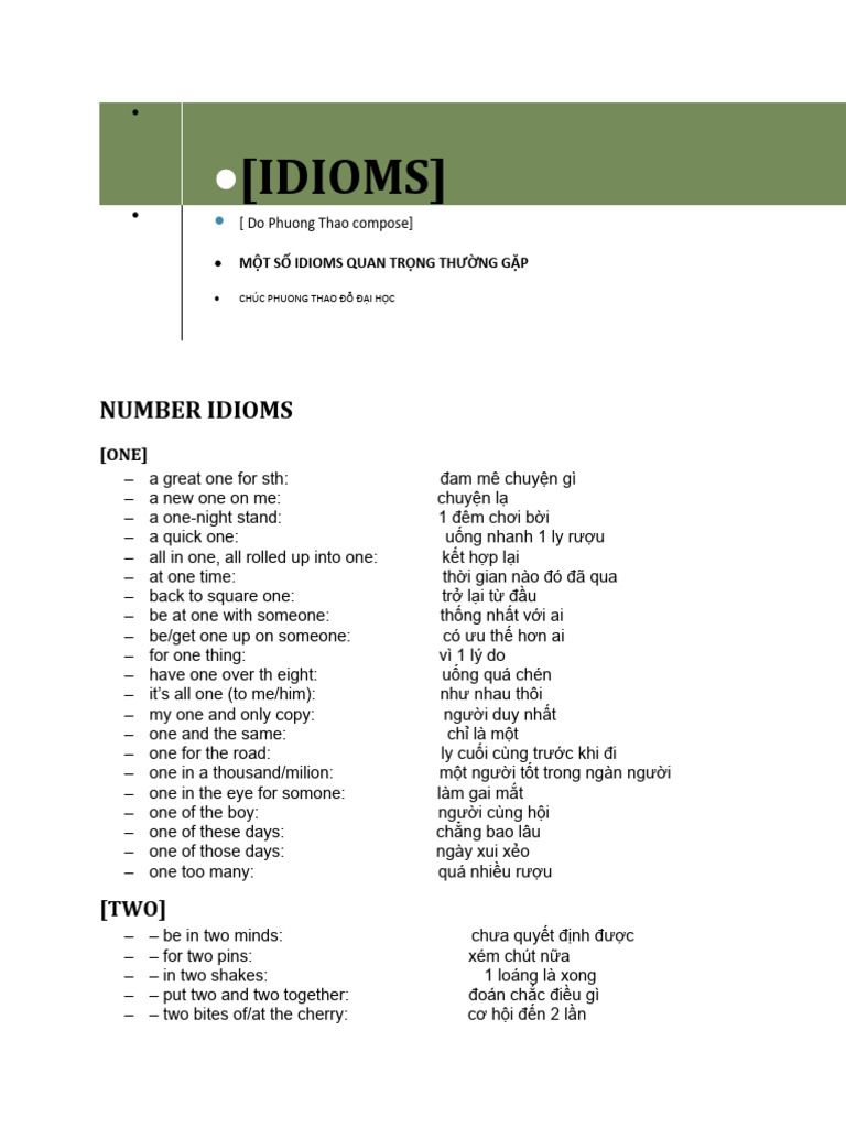 IDIOMS | PDF
