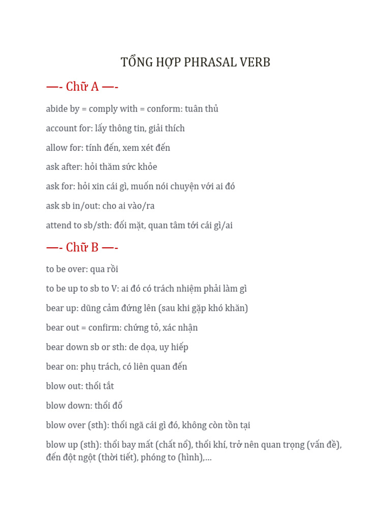 T NG H P Phrasal Verb | PDF