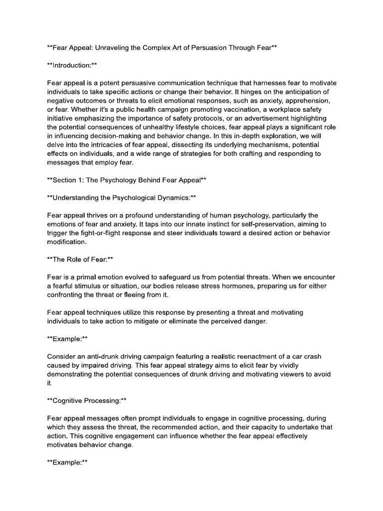 Fear Appeal | PDF