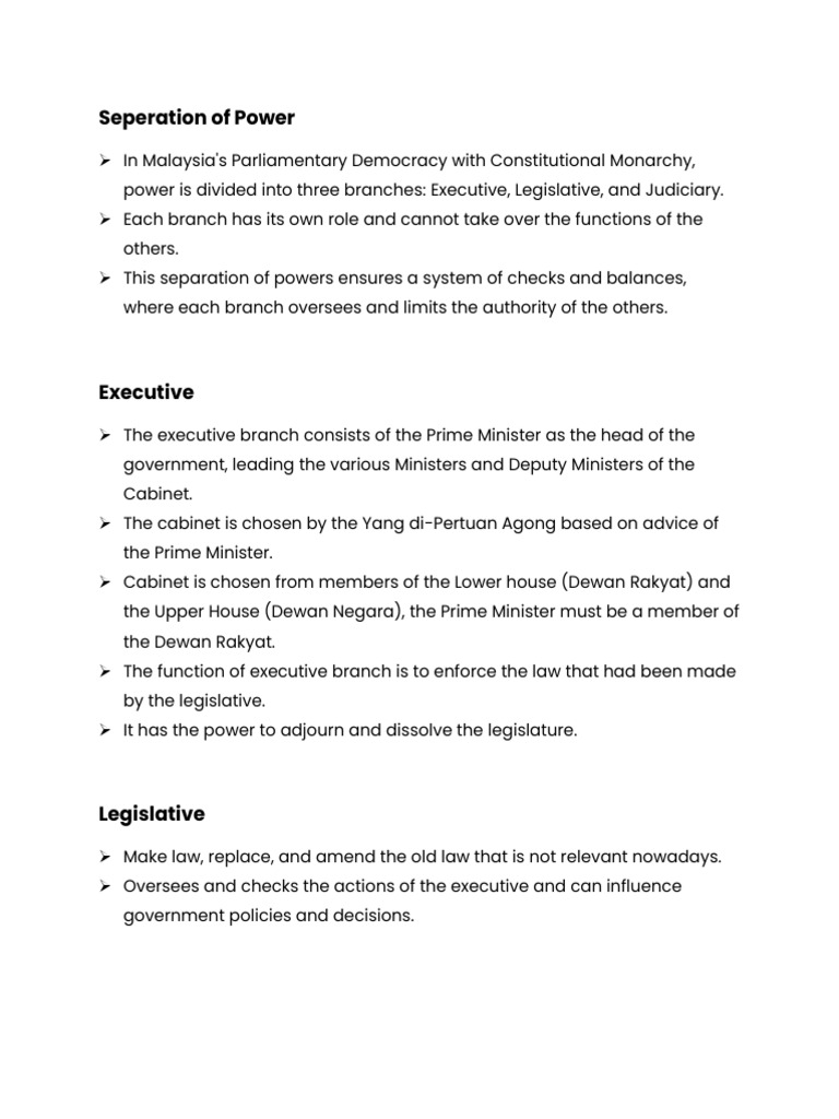 Seperation of Power | PDF | Separation Of Powers | Accountability