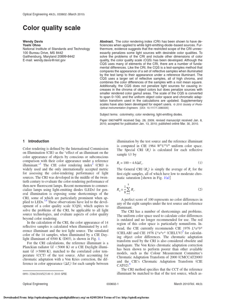 Article | PDF | Color | Optics