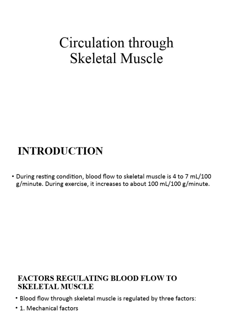 BLOOD FLOW TO SKELETAL MUSCLE | PDF
