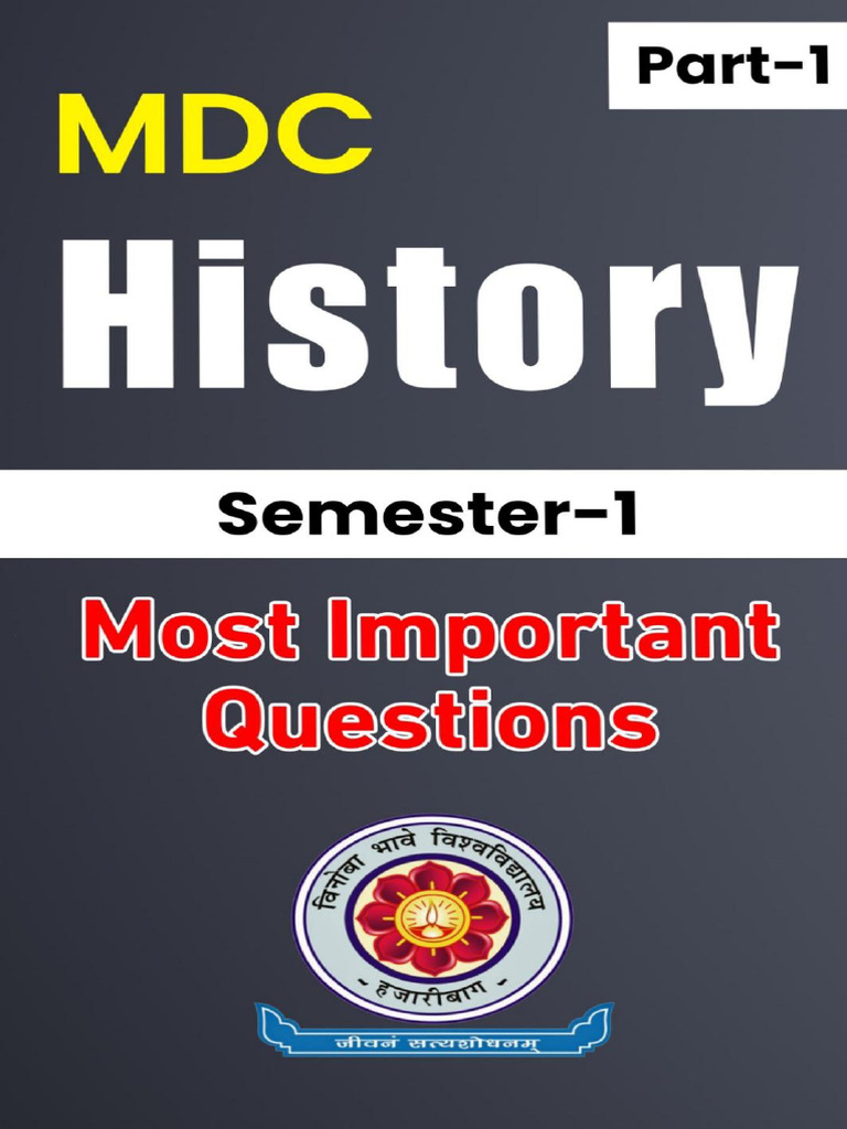 MDC - History Sem-1 (Session 23-27) Important Questions | PDF | Indian Rebellion Of 1857 ...