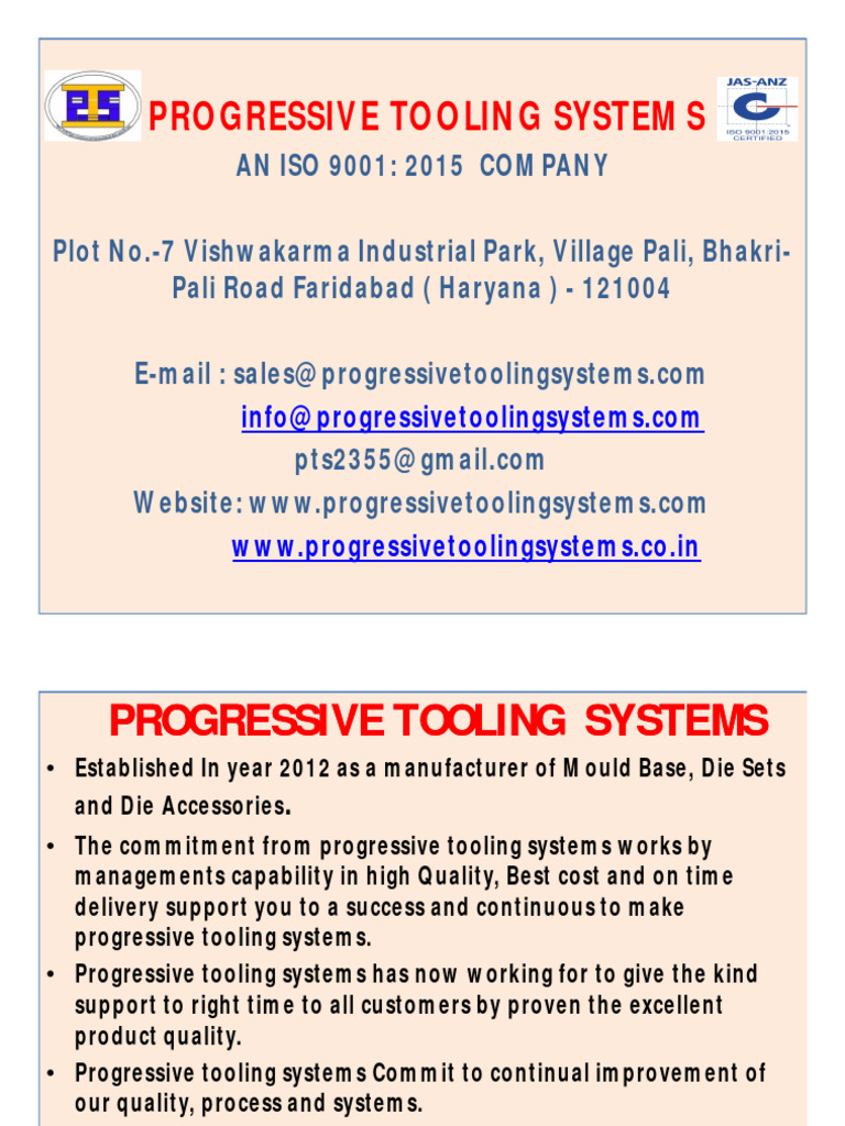 Introduction To Progressive Tooling Systems | PDF | Engineering ...