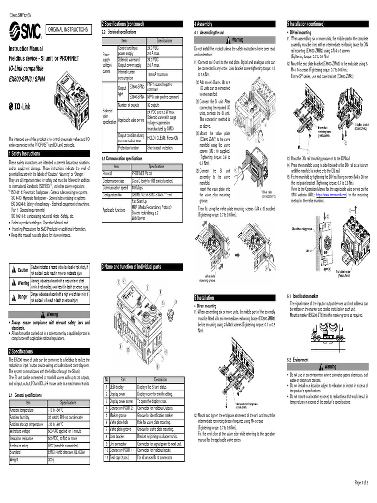 ex600spn3 | PDF | Power Supply | Electrical Connector