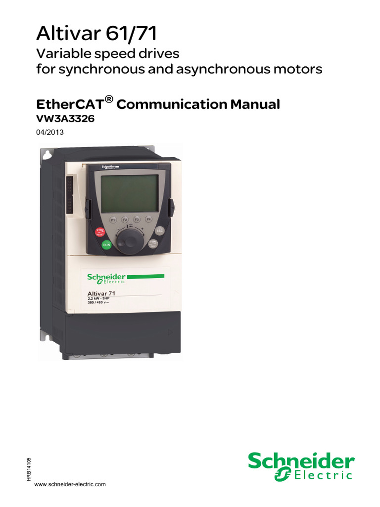 ATV71 - EtherCAT通讯手册（英文） (1.0) | PDF | Direct Current | Voltage