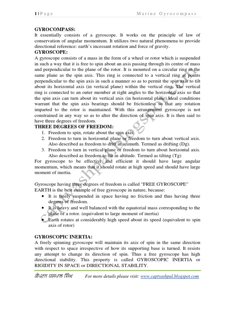 Gyro Compass | PDF | Rotation Around A Fixed Axis | Gyroscope