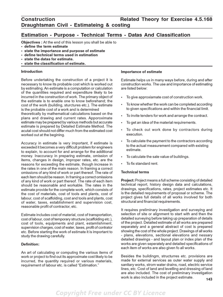 Civil Engineering Skills India Estimation, Quantity Surveyor and Extra ...