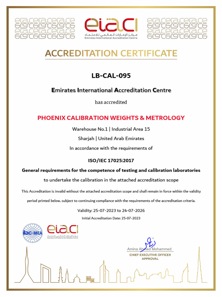 Phoenix Calibration Accreditation 2023-2026 | PDF | Calibration | Metrology