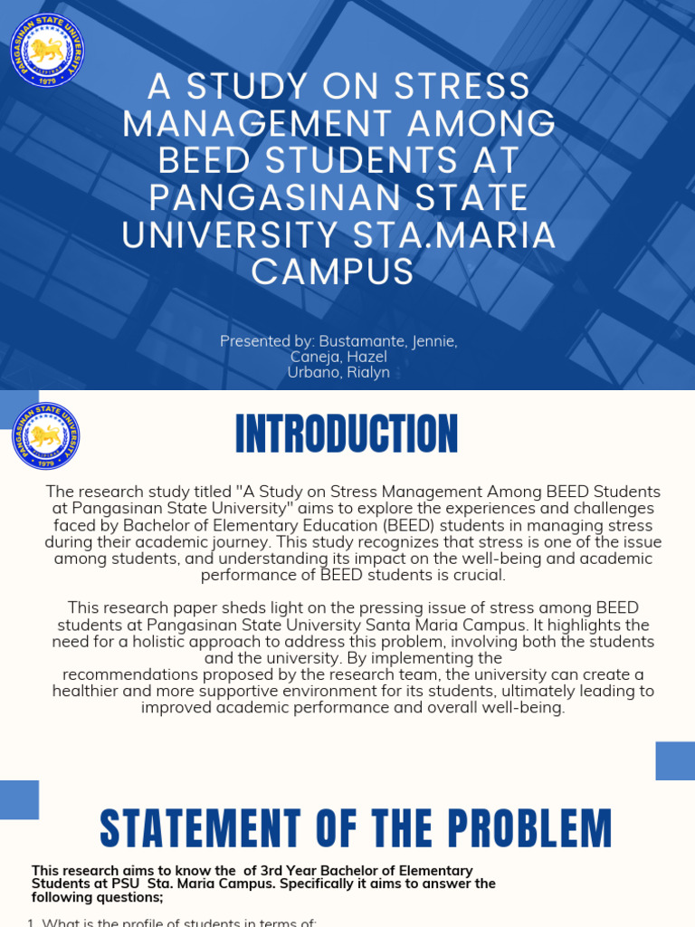 Blue White Minimalist Thesis Defense Presentation_20240513_222839_0000 | PDF | Stress Management ...