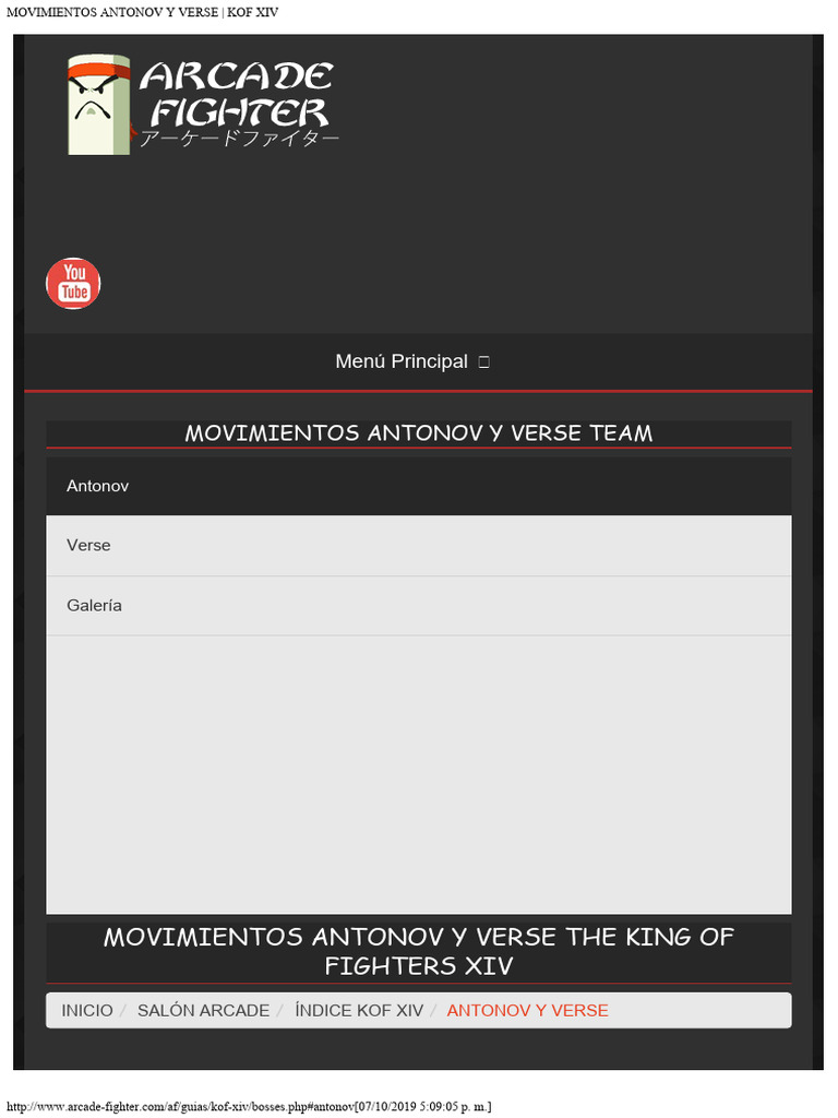 Movimientos Antonov y Verse Kof Xiv | PDF