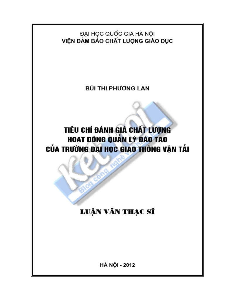 Luan Van Tieu Chi Danh Gia Giang Vien Cua DH GTVT | PDF