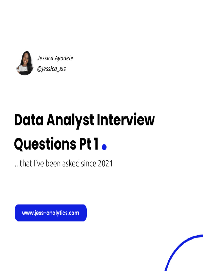 Data Analyst Interview Questions by Jessica Ayodele | PDF