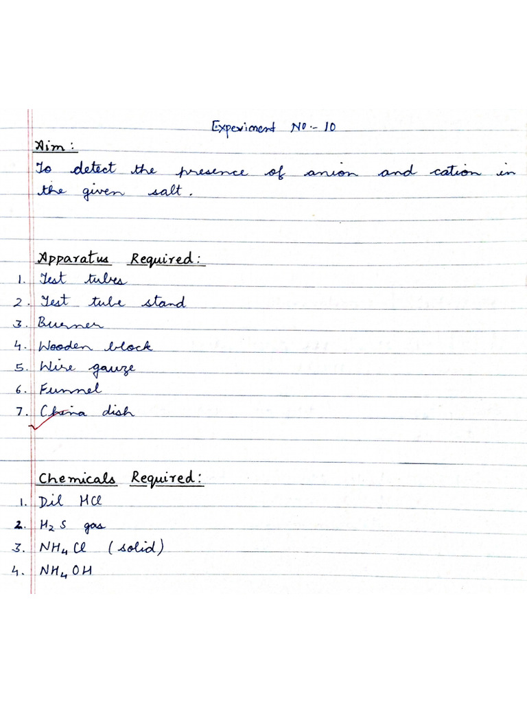 Chemistry Experiment No. - 10 | PDF
