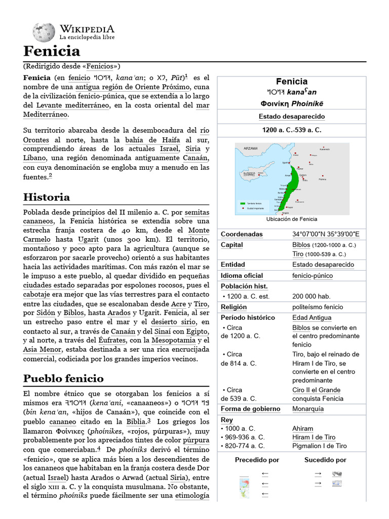 Fenicia: Historia y Legado Cultural | PDF | Fenicia