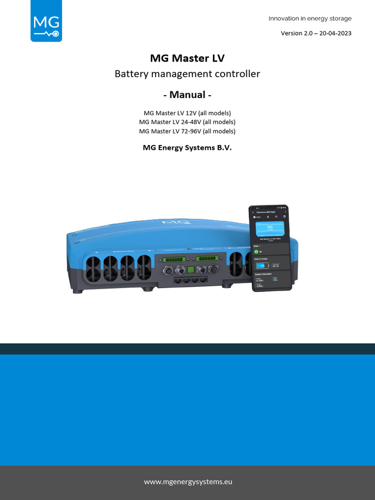 Master LV Manual EN 2.0.0.0 | PDF | Electrical Connector | Battery Charger