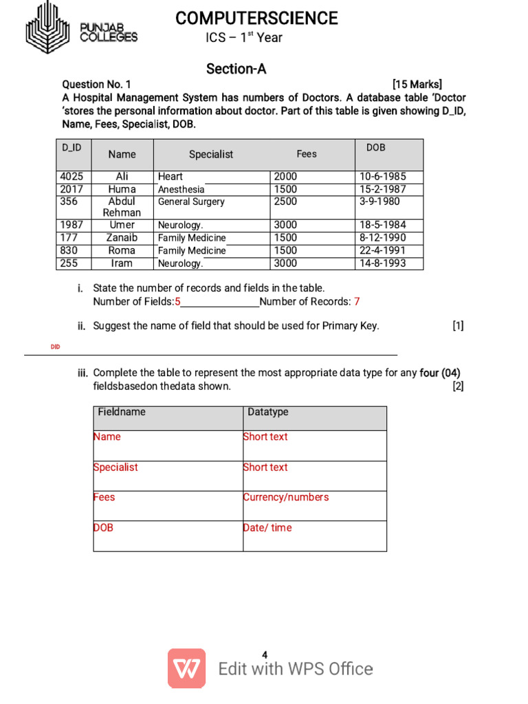 Solution of Computer PBA HSSC-1 Hill House | PDF | Hard Disk Drive | Computer Data Storage