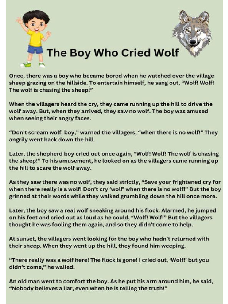 The Boy Who Cries Wolf | PDF