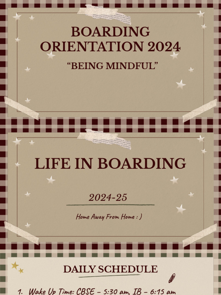 Boarding Orientation 2024 Schedule | PDF | Lifestyle