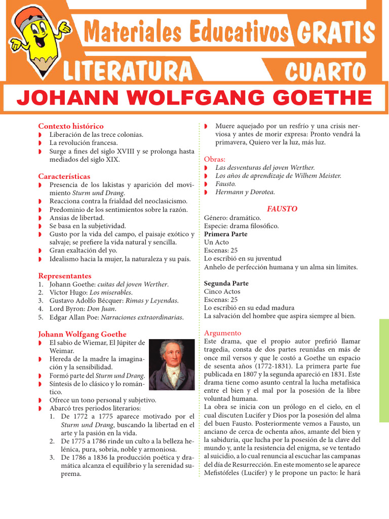 Johann-Wolfgang-Goethe-para-Cuarto-Grado-de-Secundaria-1 | Descargar ...