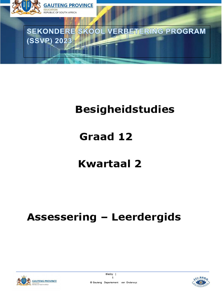 Grade 12 Ssip Material Afrikaans Version | PDF