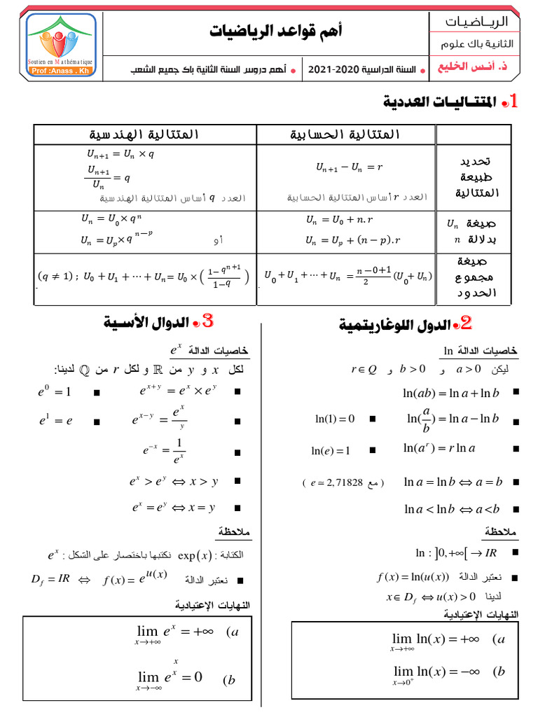 Cours Important Bac 2 | PDF