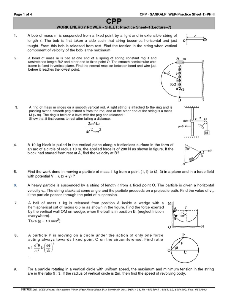 SANKALP - PHASE II - WEP - 7 (Practice-1) - 052234 | PDF | Force | Acceleration