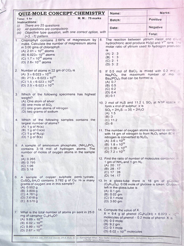 Mole Concept - 065803 | PDF
