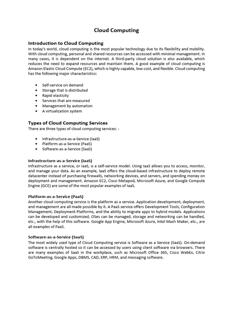 Cloud Computing Pdf Cloud Computing Platform As A Service