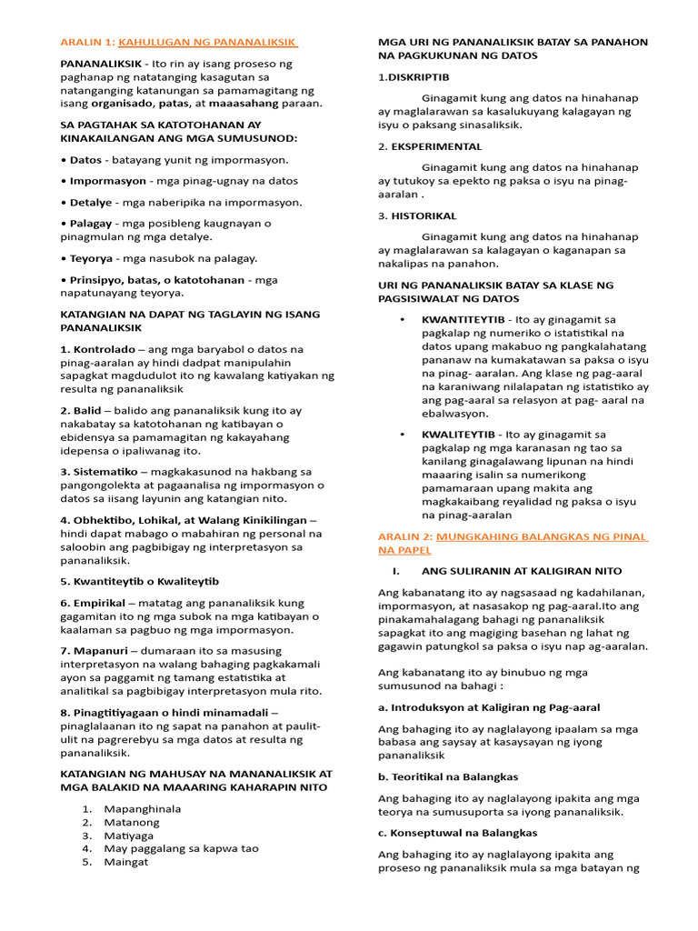 Handouts PP 4th Quarter | PDF