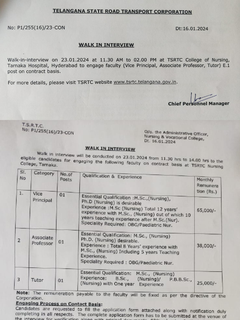 Tsrtc-Tutor-19-01-2024 2 | PDF