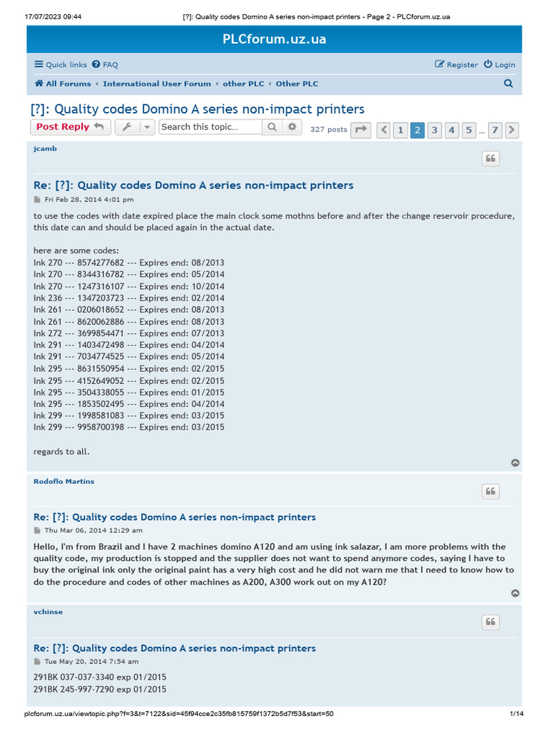 Quality Codes Domino A Series Non-Impact Printers - Page 2 - PLCforum - Uz.ua | PDF | Printer ...