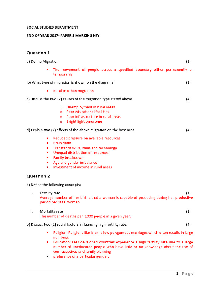 EYE PP1 2017 - Marking Key | PDF | Poverty | Poverty & Homelessness