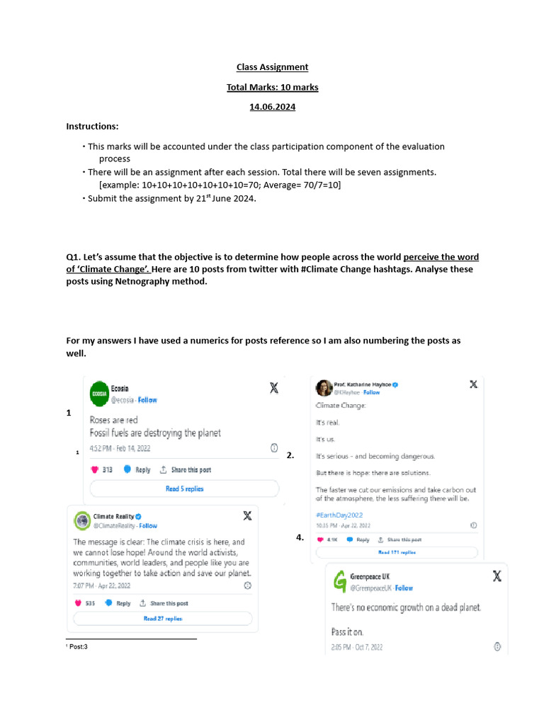 Qualitative Analysis of Twitter Posts On Cimate Change | PDF