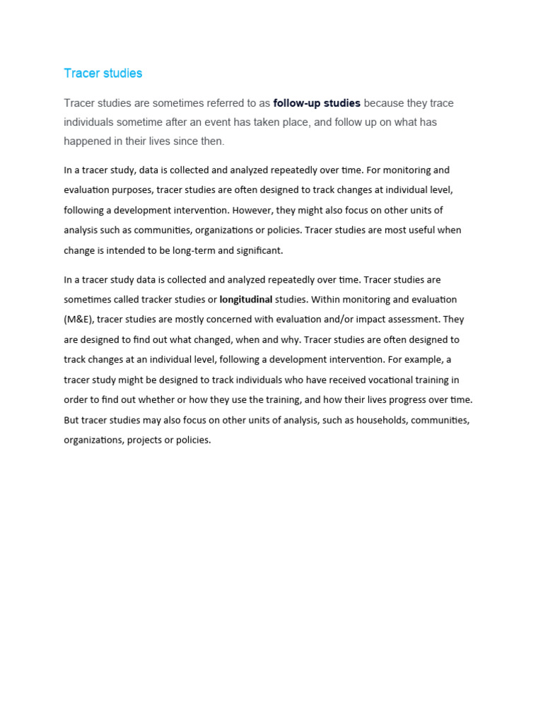 Understanding Tracer Studies in Evaluation | PDF