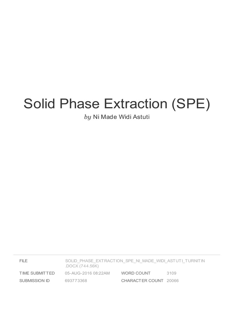 Solid Phase Extraction (SPE) : by Ni Made Widi Astuti | PDF ...