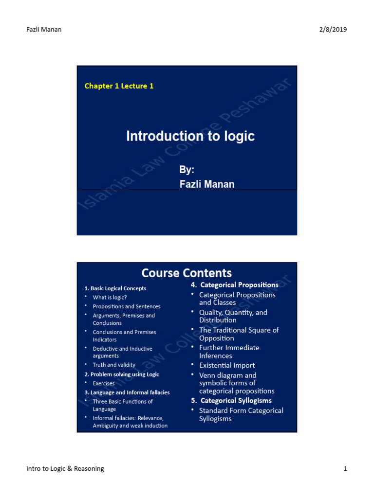Logic and Reasoning Slides | PDF | Argument | Logic