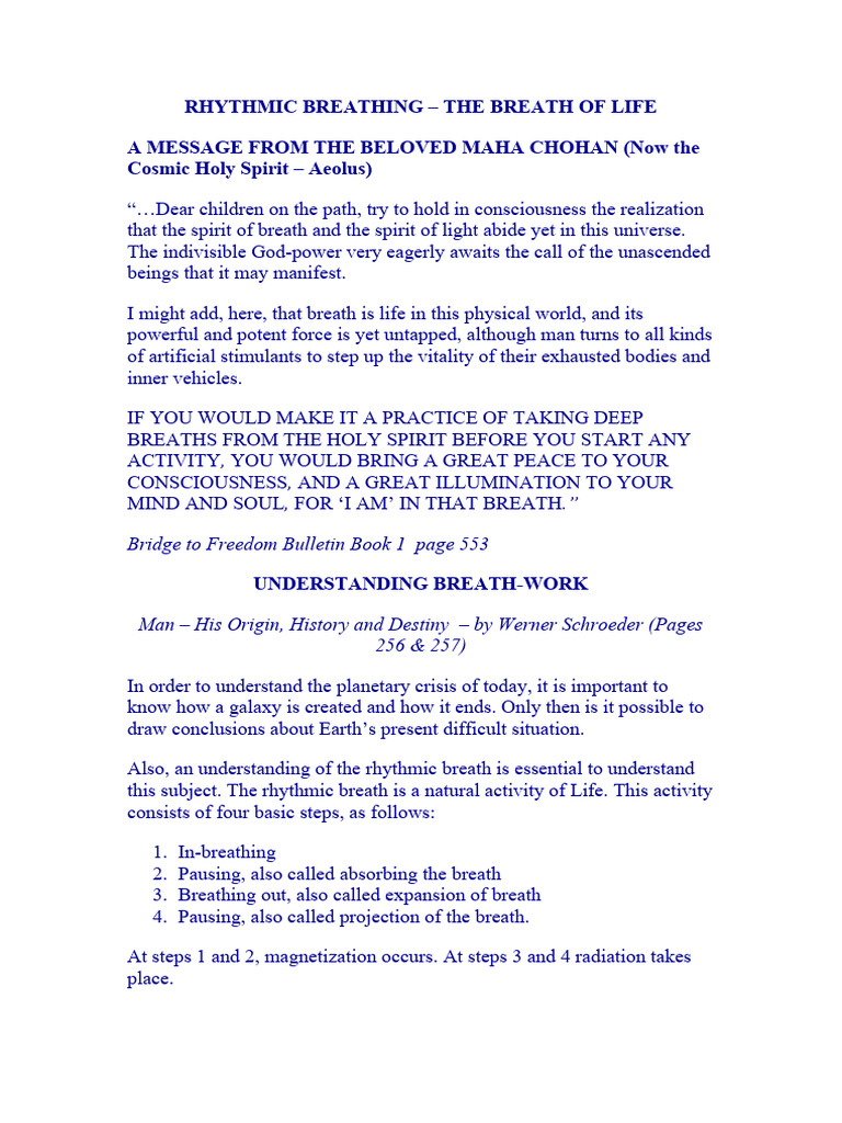 Rhythmic Breathing - The Breath of Life | PDF | Planets | Sun