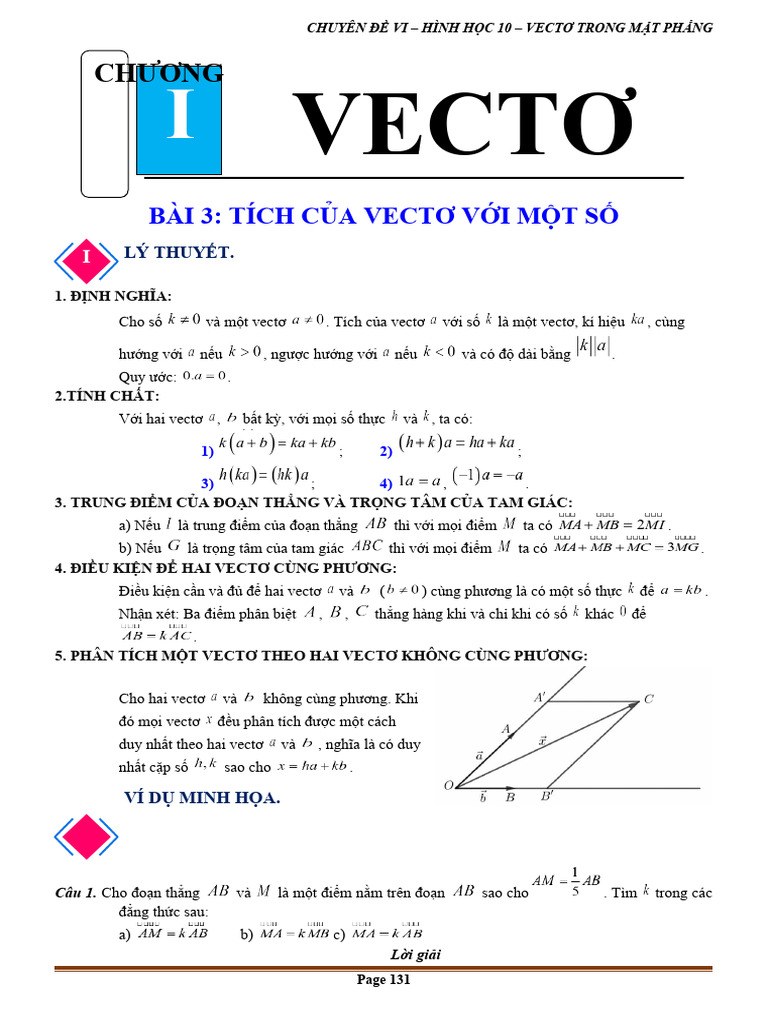 004.09.1 - Toan 10 - B9 - C4 - Tich Cua Mot Vecto Voi Mot So - de - TR144 | PDF