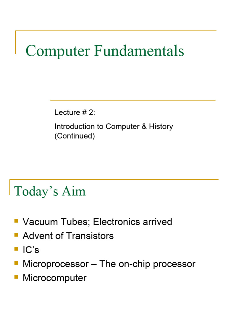 Lecture2 (Introduction To Computer & History-Part2) | PDF | Vacuum Tube | Ibm Pc Compatibles