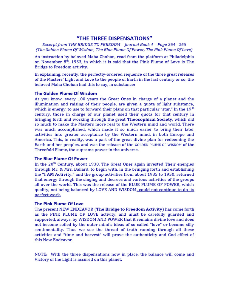 The Three Dispensations 2 | PDF | Religious Belief And Doctrine