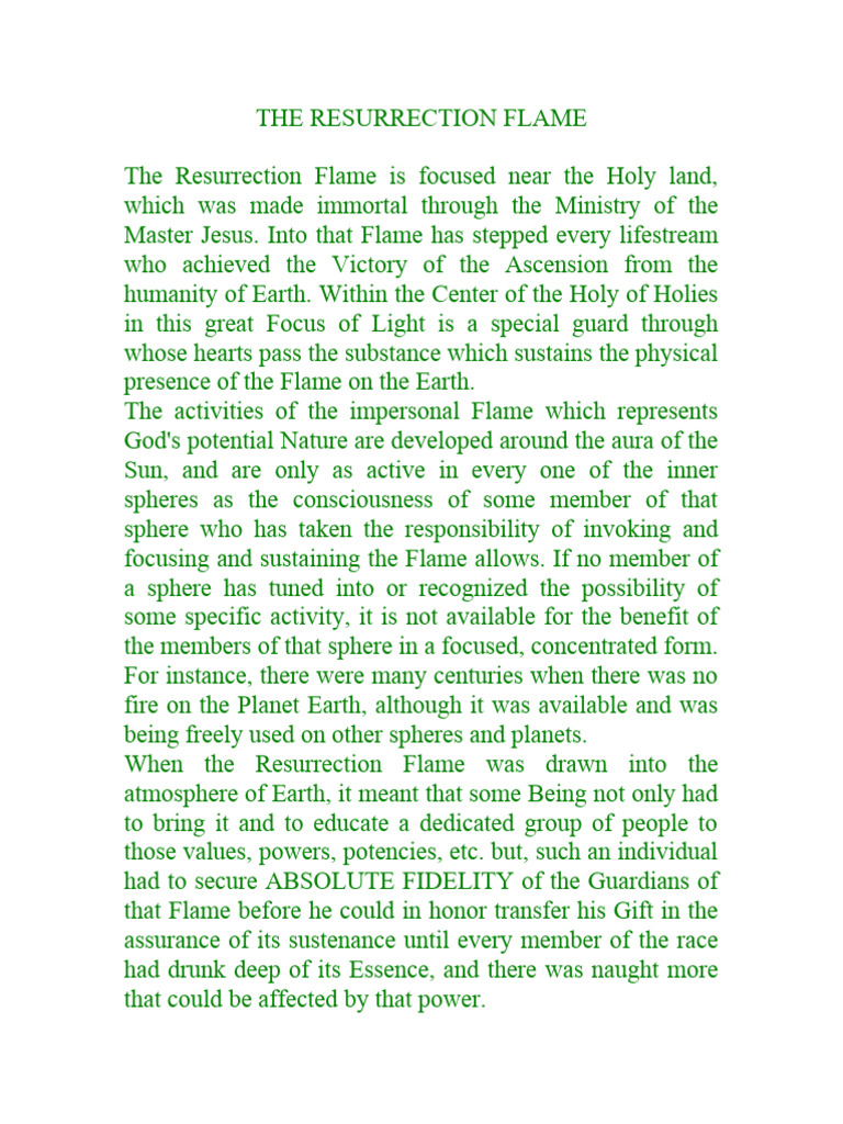 Resurrection Flame - From Victor | PDF | Resurrection Of Jesus ...