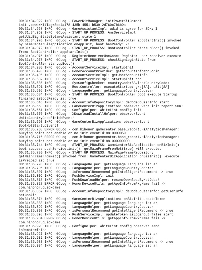 Game Center Startup Log Analysis | PDF | Application Layer Protocols | World Wide Web