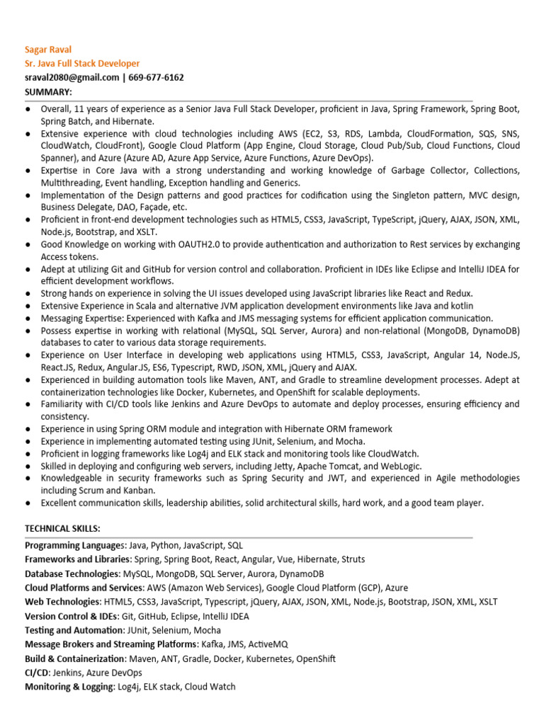 Sagar Raval | Download Free PDF | Spring Framework | Databases